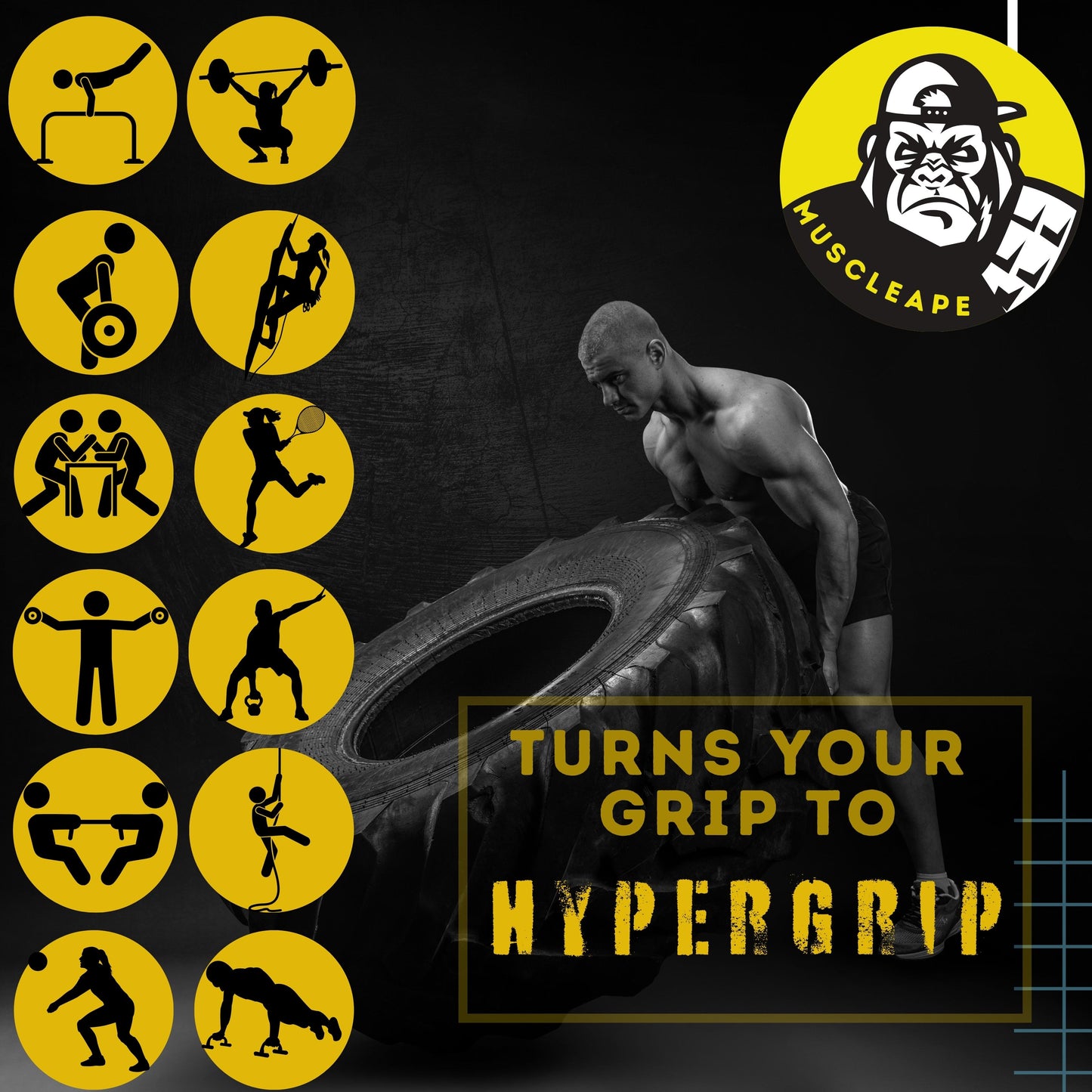 Muscleape Liquid Chalk 200Ml. Turn Your Grip Into Titanium Strength Hy