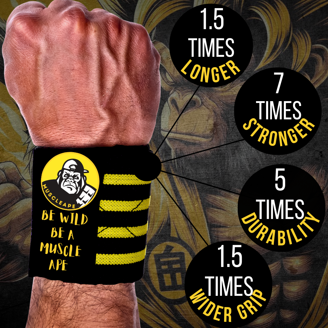 Muscleape Wrist Support Wraps for Gym| For Powerlifters, Bodybuilders