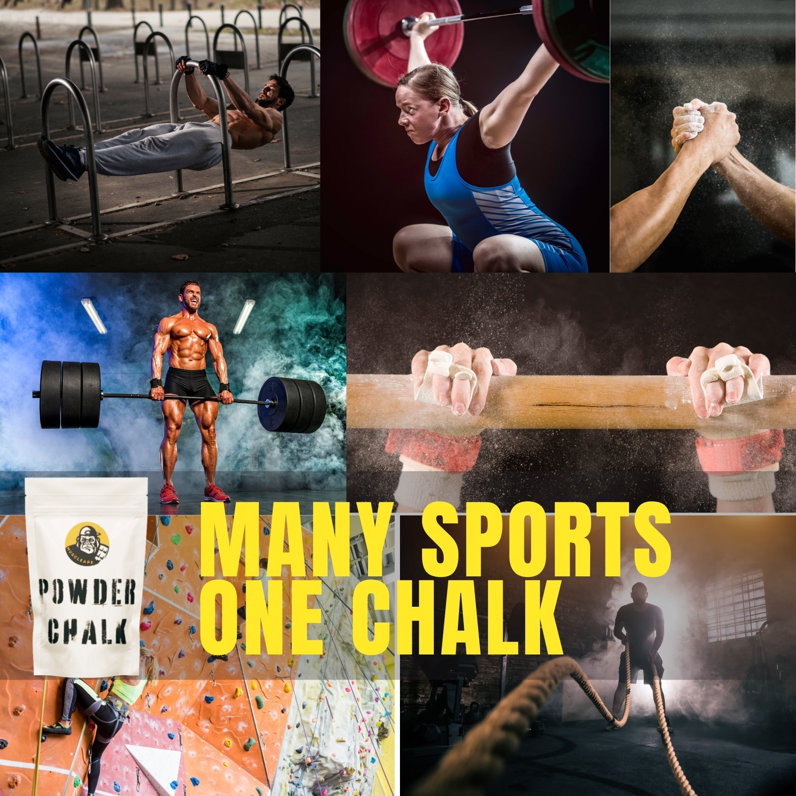 Muscleape Chalk Powder for Superior Grip. 500gm Premium Chalk for Weig