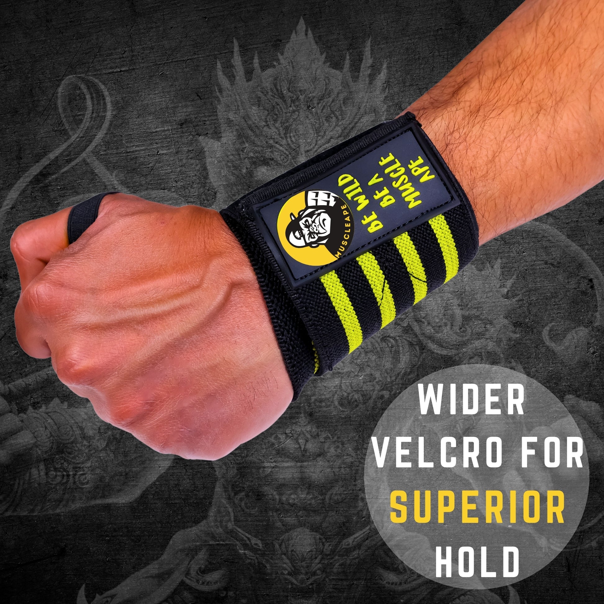 Muscleape Wrist Support Wraps for Gym| For Powerlifters, Bodybuilders