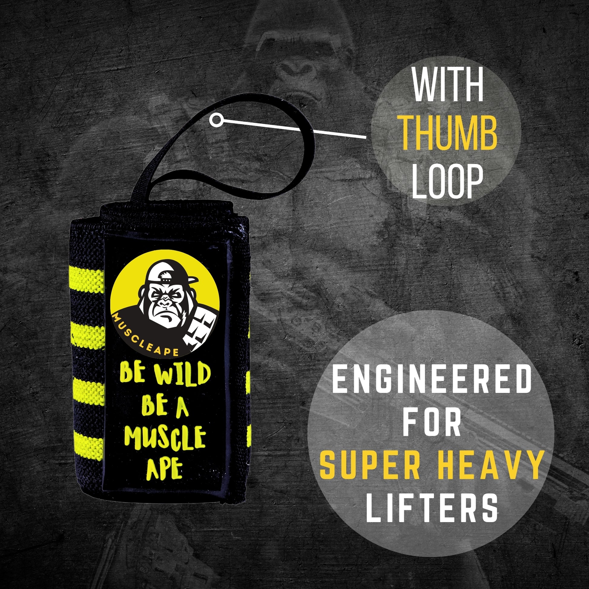 Muscleape Wrist Support Wraps for Gym| For Powerlifters, Bodybuilders