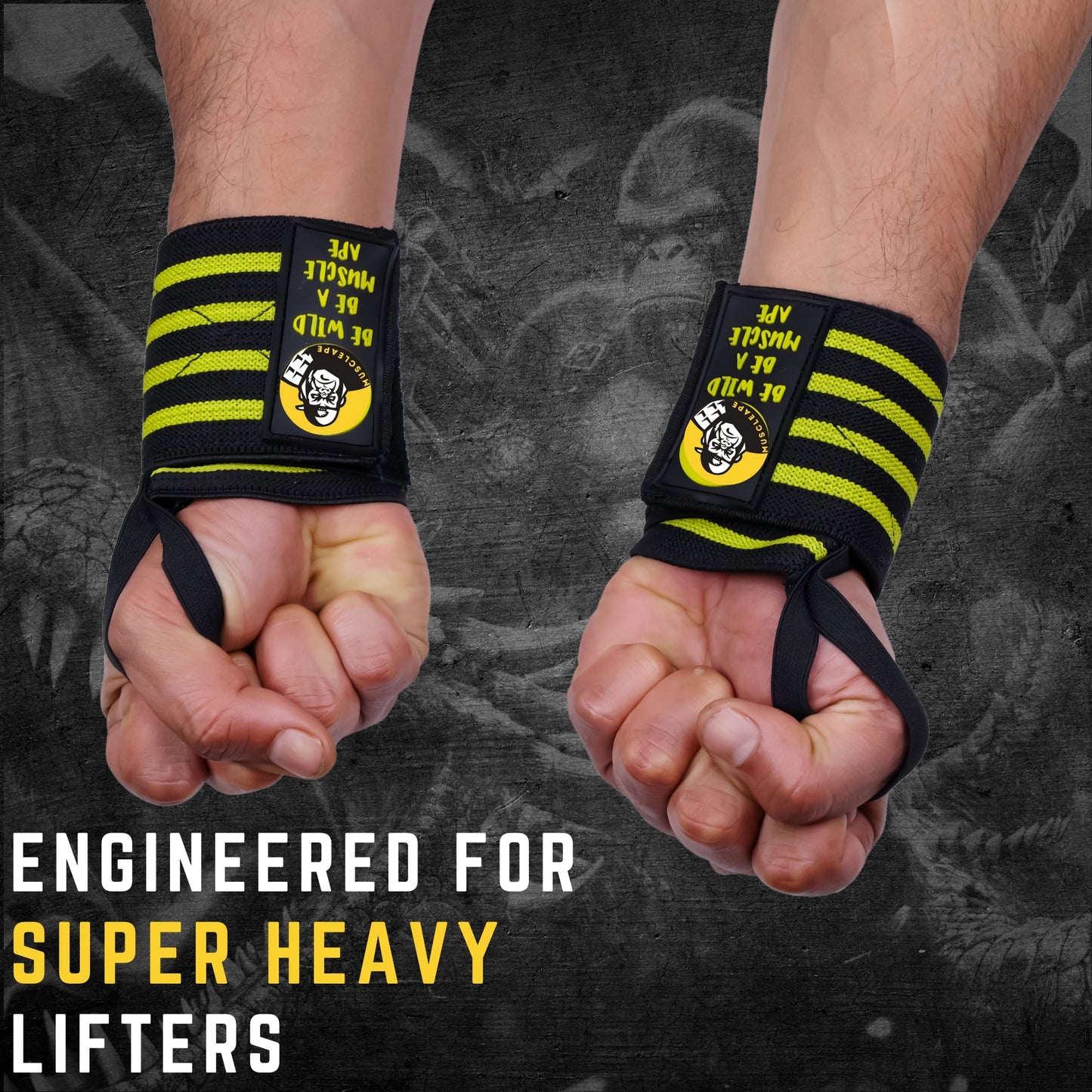 Muscleape Wrist Support Wraps for Gym| For Powerlifters, Bodybuilders